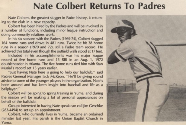 Nate Colbert—The San Diego Padres’ First Superstar – Yuma History Guy